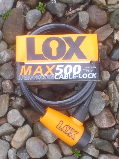 LOX Max 500 1.2m x 12mm bike cable lock 2 keys - for sale